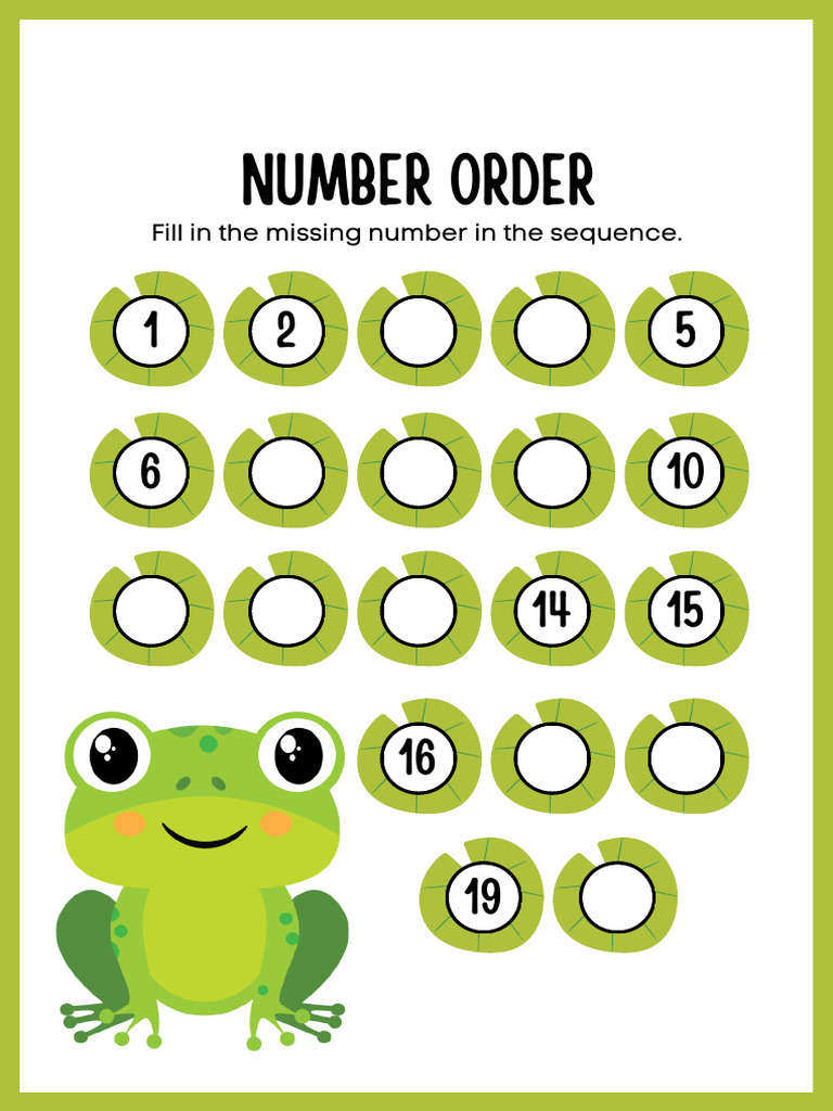 Ordering Numbers 1-20 Activity Worksheet For Kids | PDF