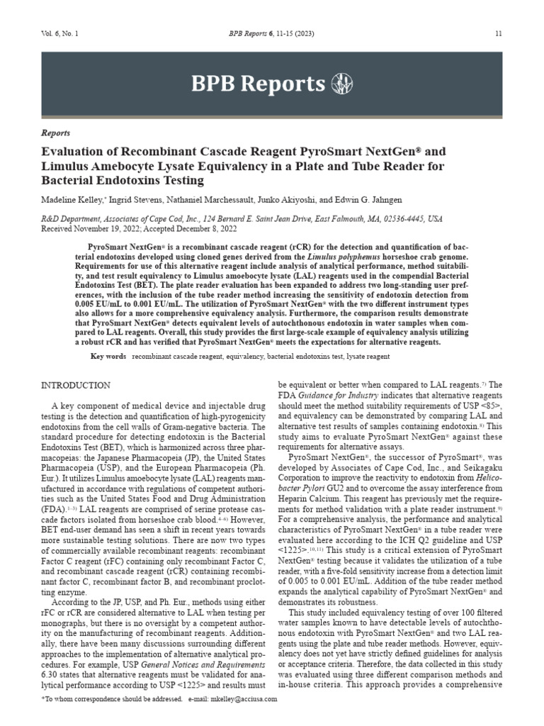 Evaluation of Recombinant Cascade Reagent Pyrosmart Next | PDF