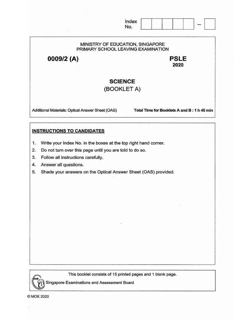 PSLE Science 2020 | PDF