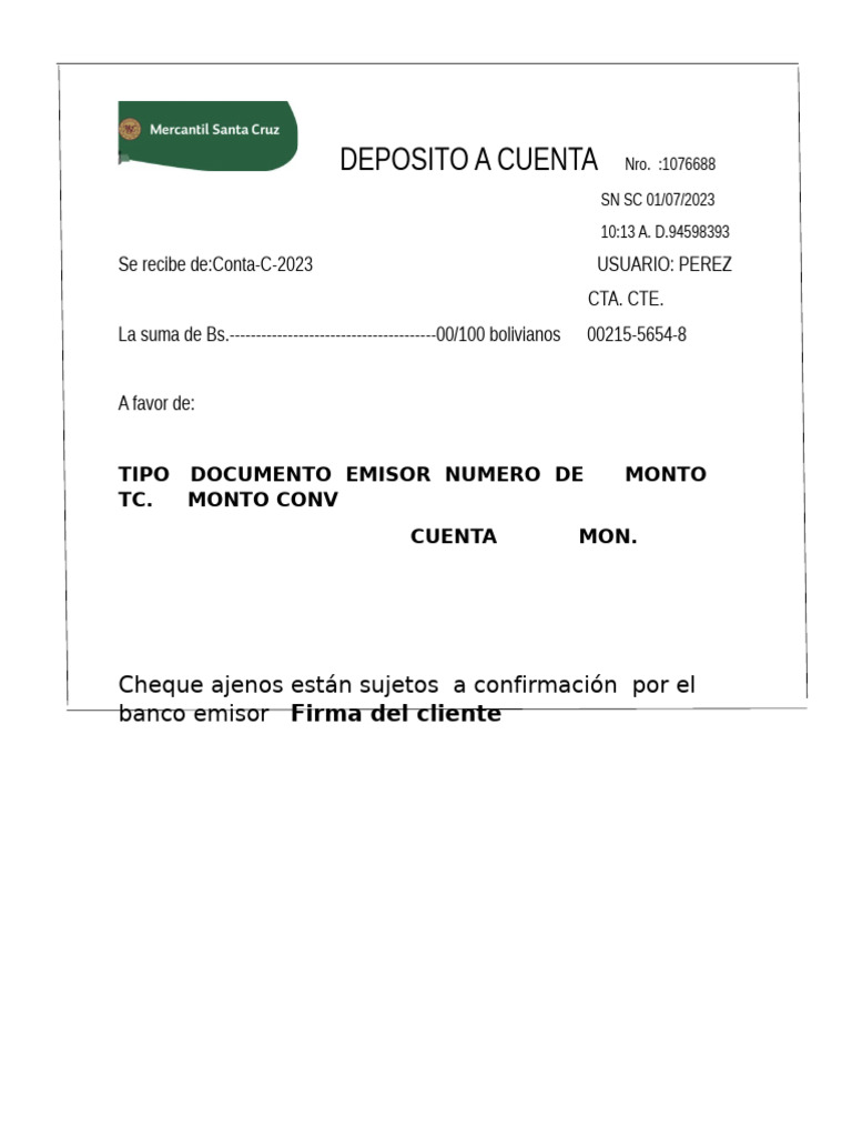 Baucher de Mercantil Conta 1 | PDF | Finanzas y dinero