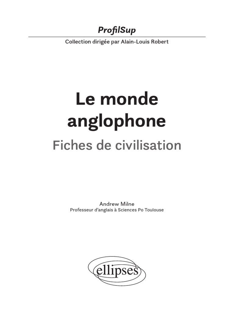 Anglais Le Monde Anglophone 2021 Andrew Milne 9782340047518 | PDF ...