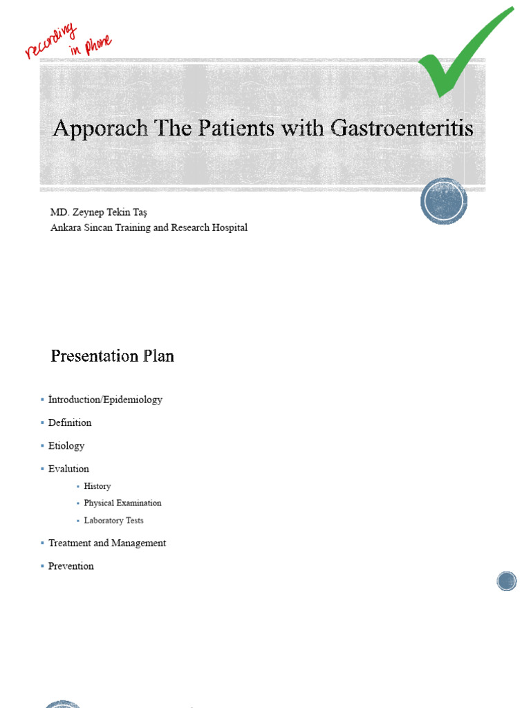 Approach The Patients With Gastroenteritis | PDF | Diarrhea | Infection