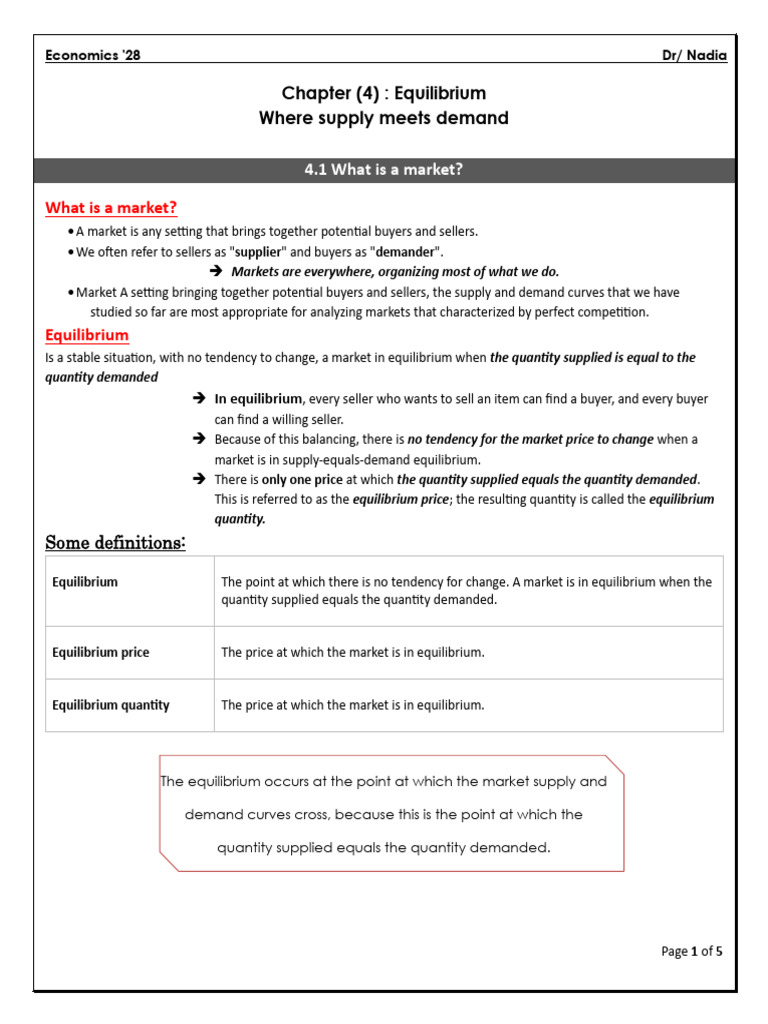 Eco MUST CH4 | PDF | Supply (Economics) | Economic Equilibrium