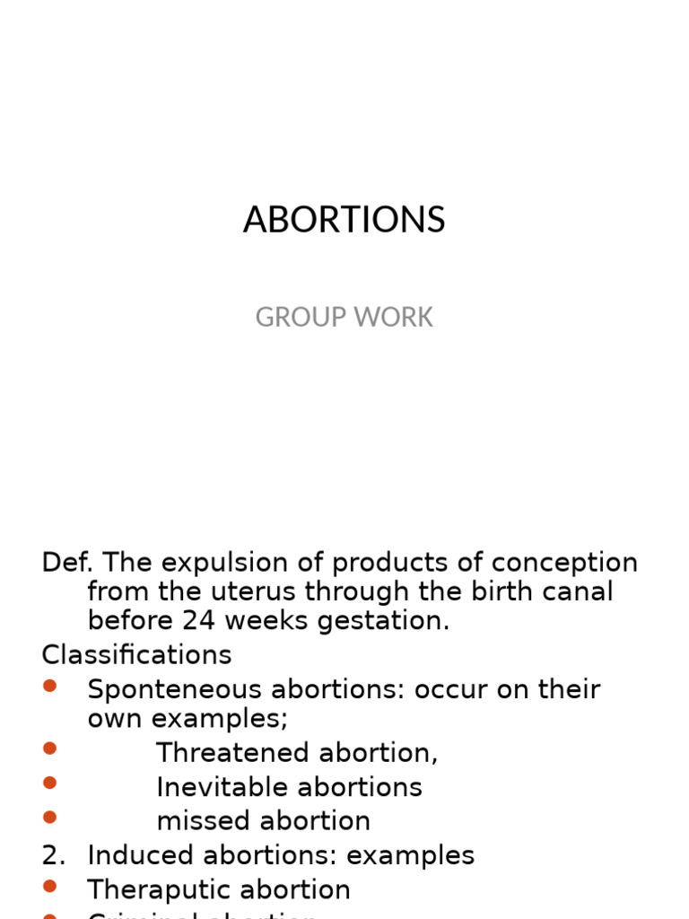 Abortions Grroup Work | PDF | Miscarriage | Abortion