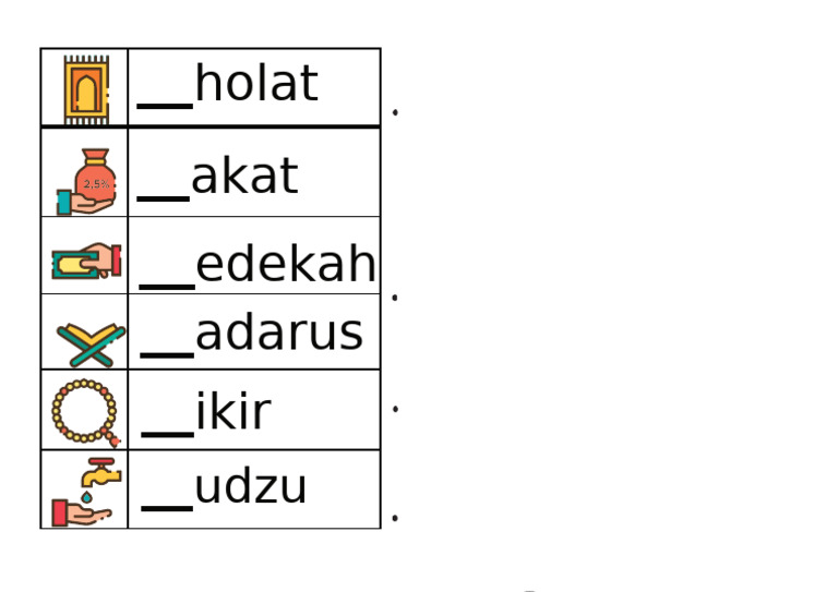 Ramadhan - Melengkapi Huruf Hilang | PDF