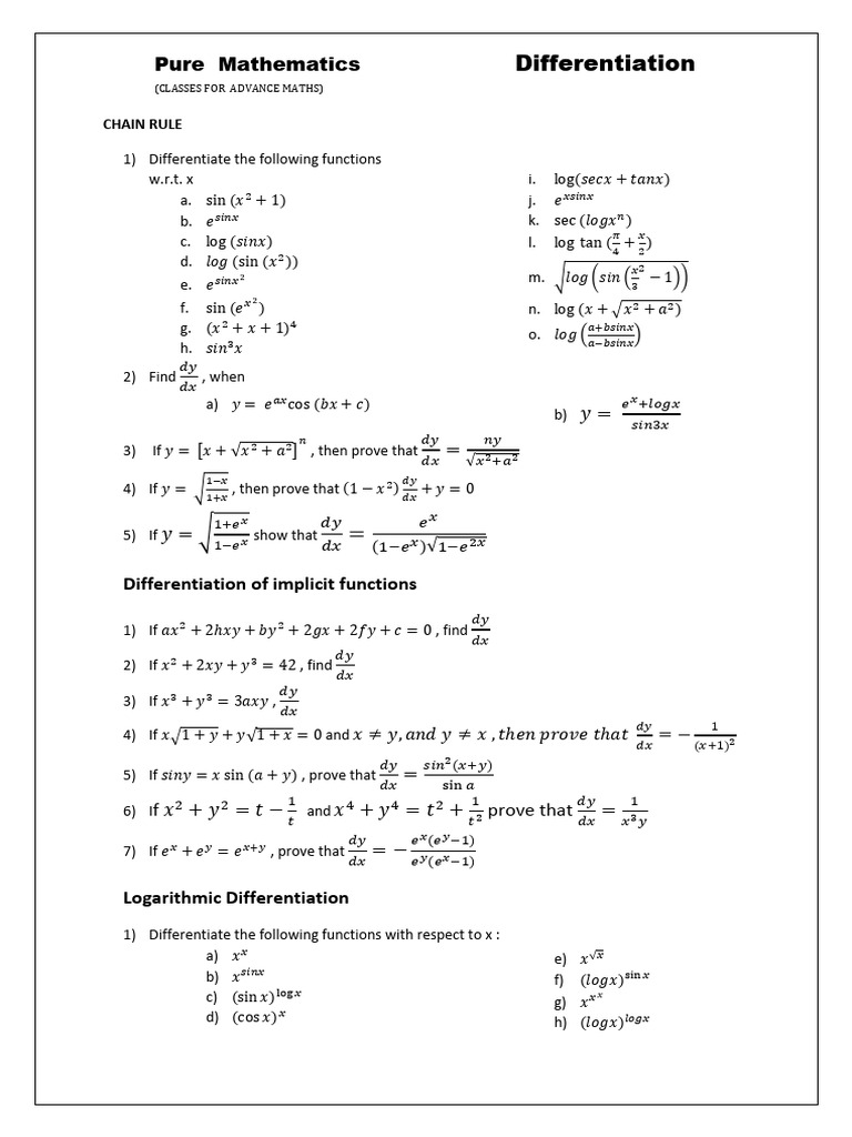 Differentiate Final | PDF | Complex Analysis | Special Functions