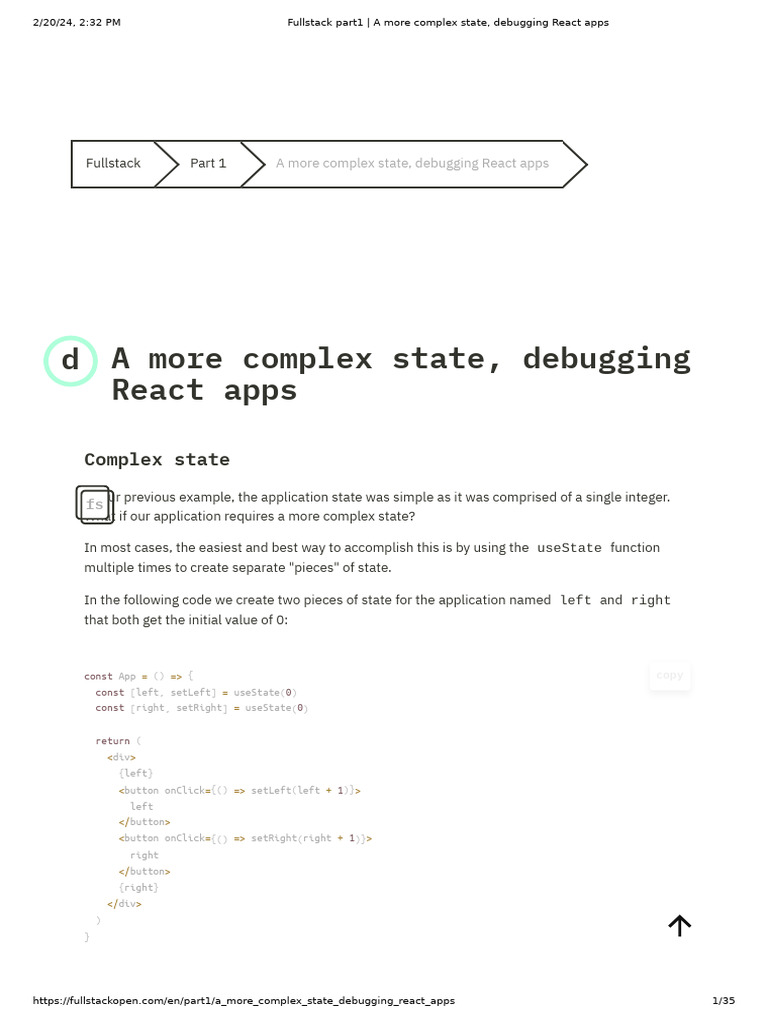 4 - Fullstack Part1 - A More Complex State, Debugging React Apps | PDF | Command Line Interface ...
