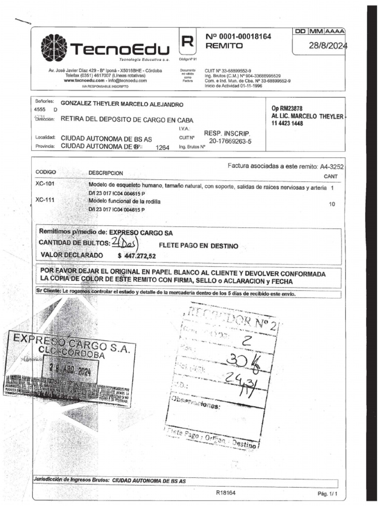 Remito Tecn - Educ. | PDF