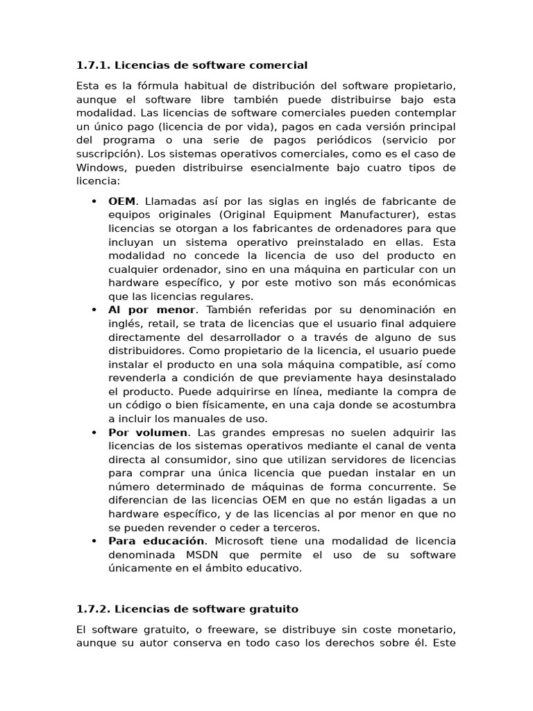 Licencias de Software | PDF | Desarrollo de software | Industria del ...