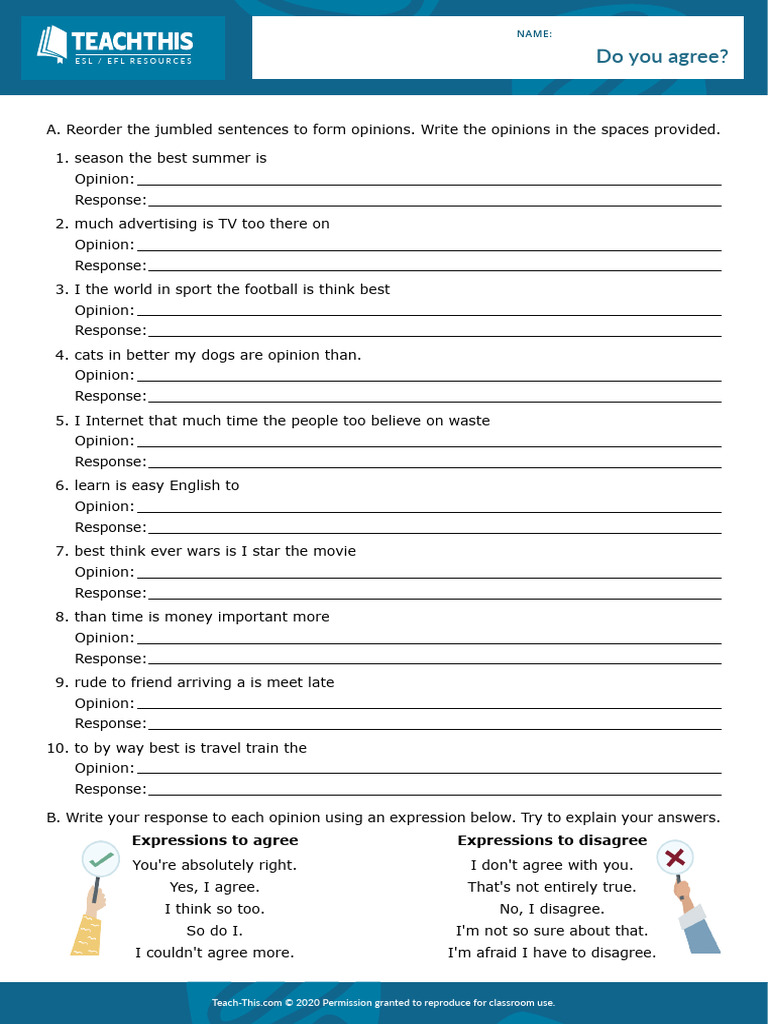 Do You Agree Interactive Worksheet | PDF