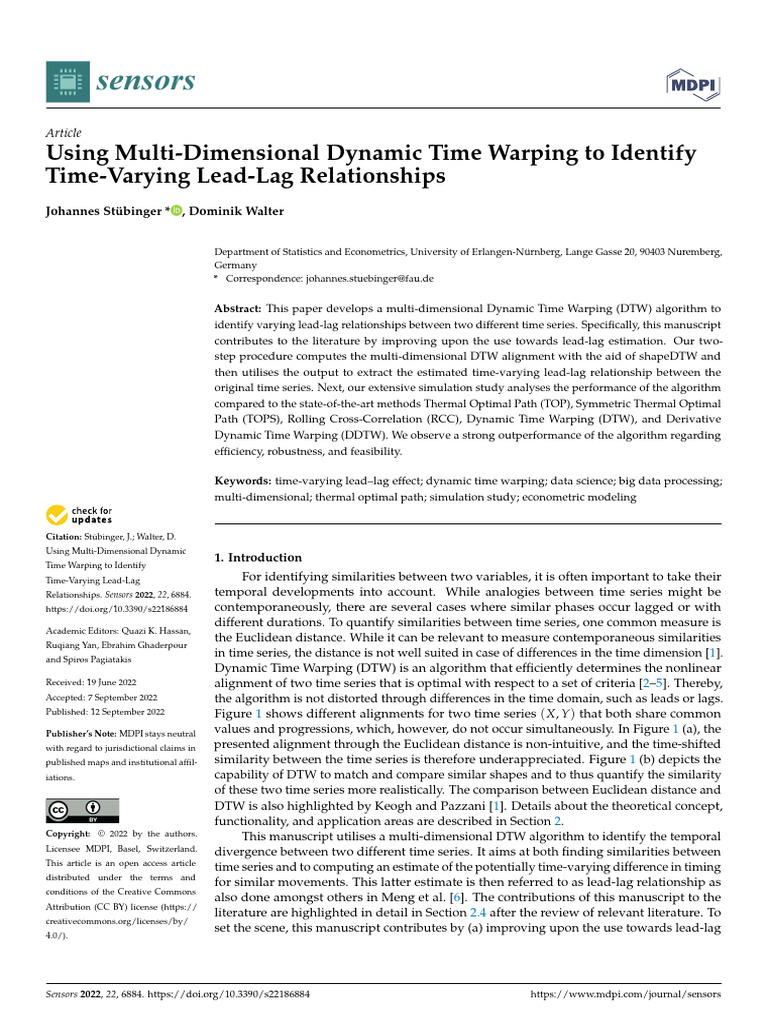 Using Multi-Dimensional Dynamic Time Warping To Id | PDF | Time Series ...