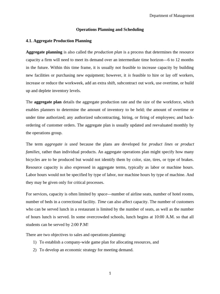 Om-chapter 4 Edted | PDF | Scheduling (Computing) | Demand