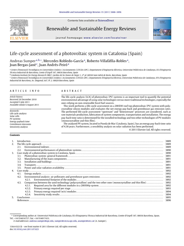Solar PV LCA | PDF | Photovoltaics | Life Cycle Assessment