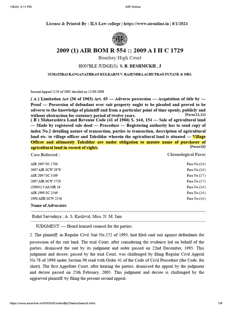 MLRC - Obligation To Mutate Names | PDF | Lawsuit | Judgment (Law)