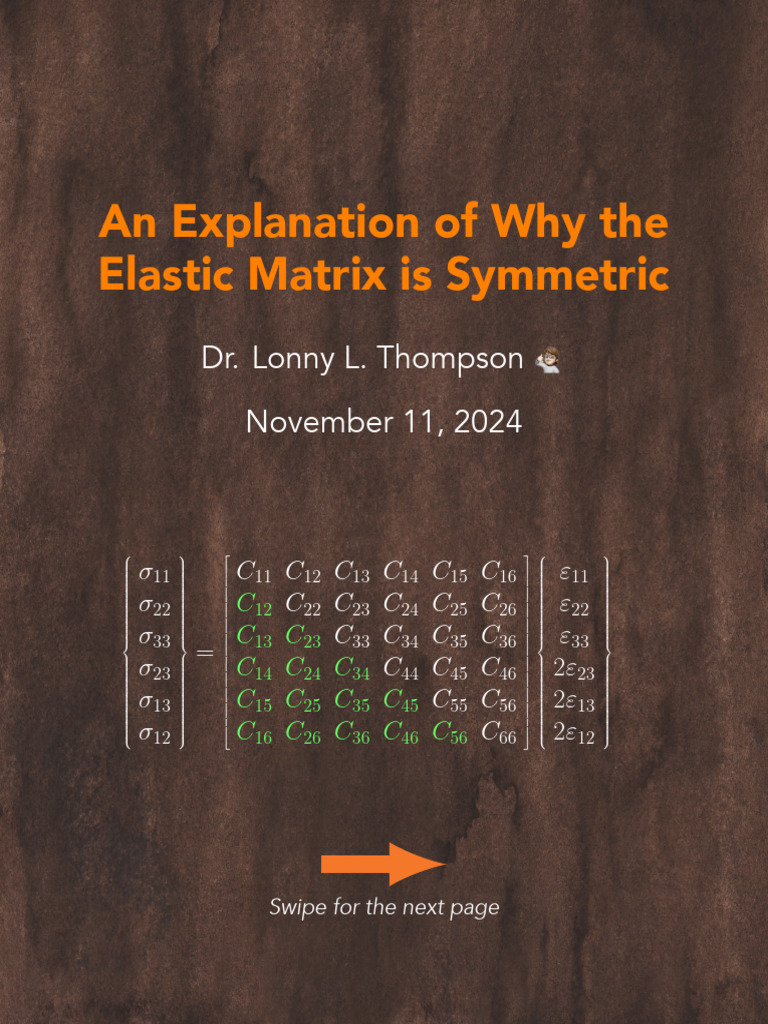 Explanation of Why The Elastic Matrix Is Symmetric | PDF | Linear ...