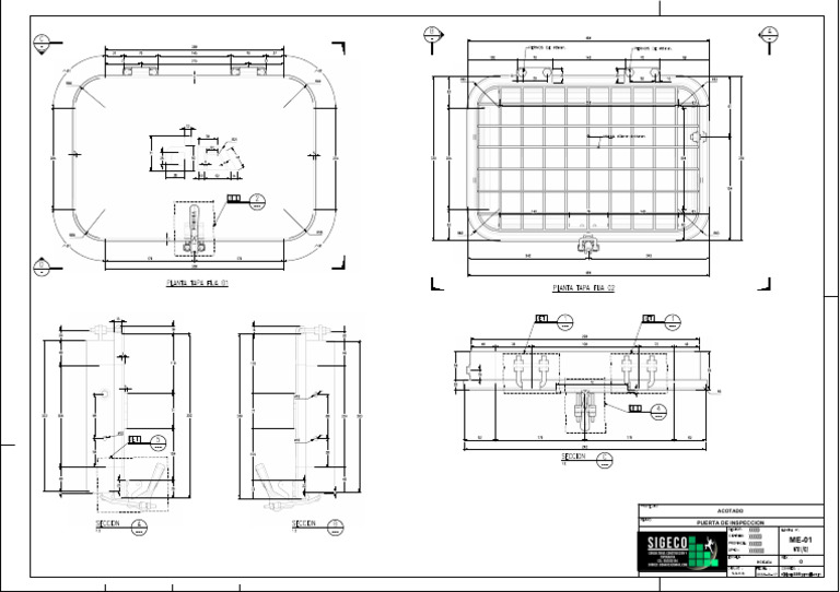 Puerta de Inspección (Tapa Fija) (02 Und) - Layout2 | PDF