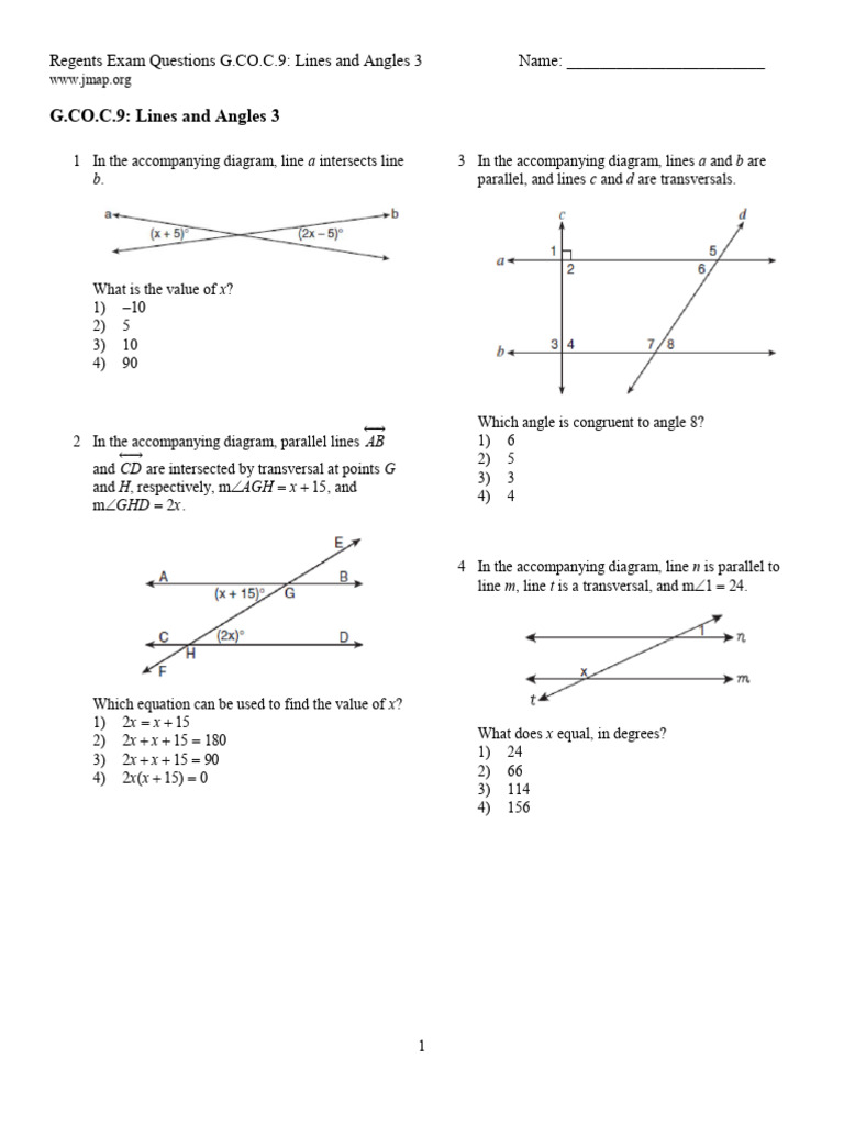 Lines and Angles for Grade 3 | PDF | Elementary Geometry | Euclidean ...