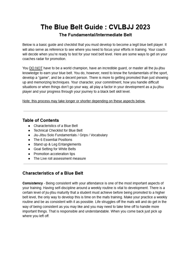 The Blue Belt Guide at CVLBJJ | PDF | Mixed Martial Arts Styles | Grappling