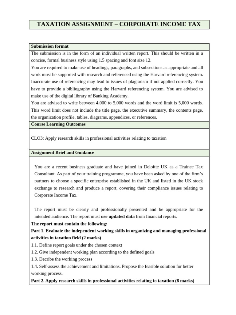 Taxation Assignment 2024 | PDF | Taxes | Methodology