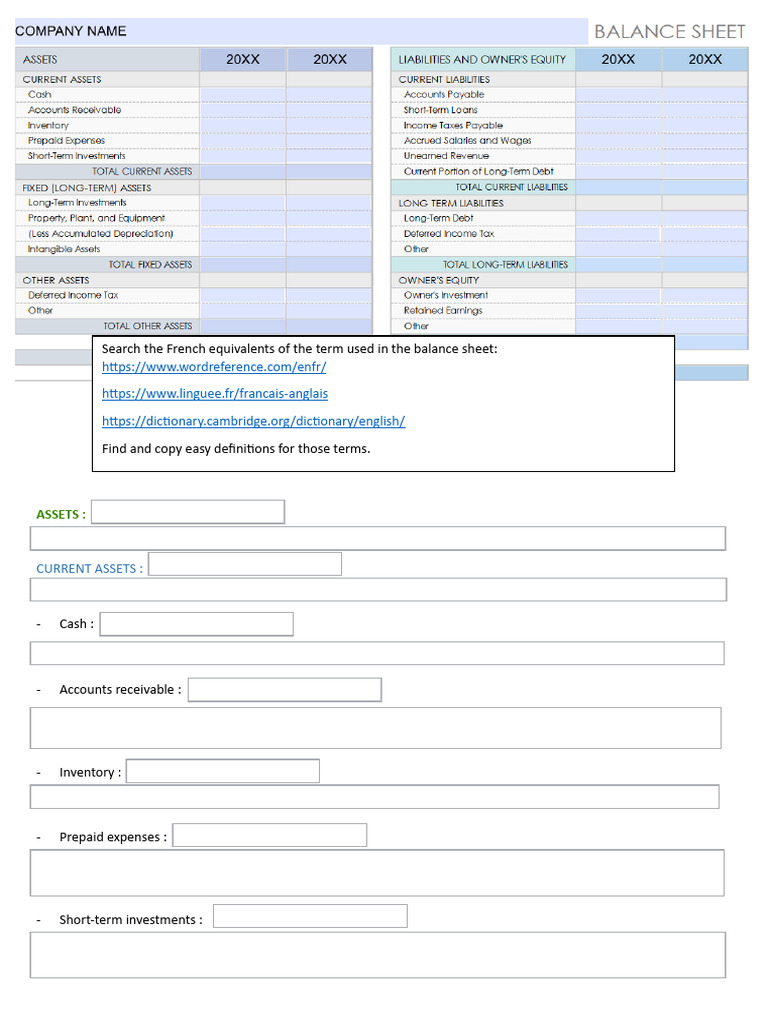 Bilingual Balance Sheet Guide | PDF | Finance & Money Management | Law