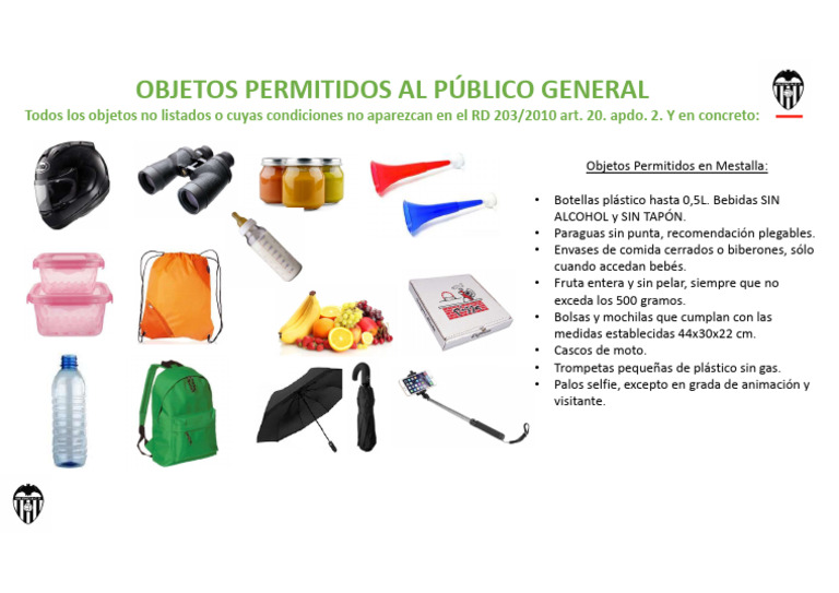 Objetos Permitidos en Mestalla 2021-22 | PDF