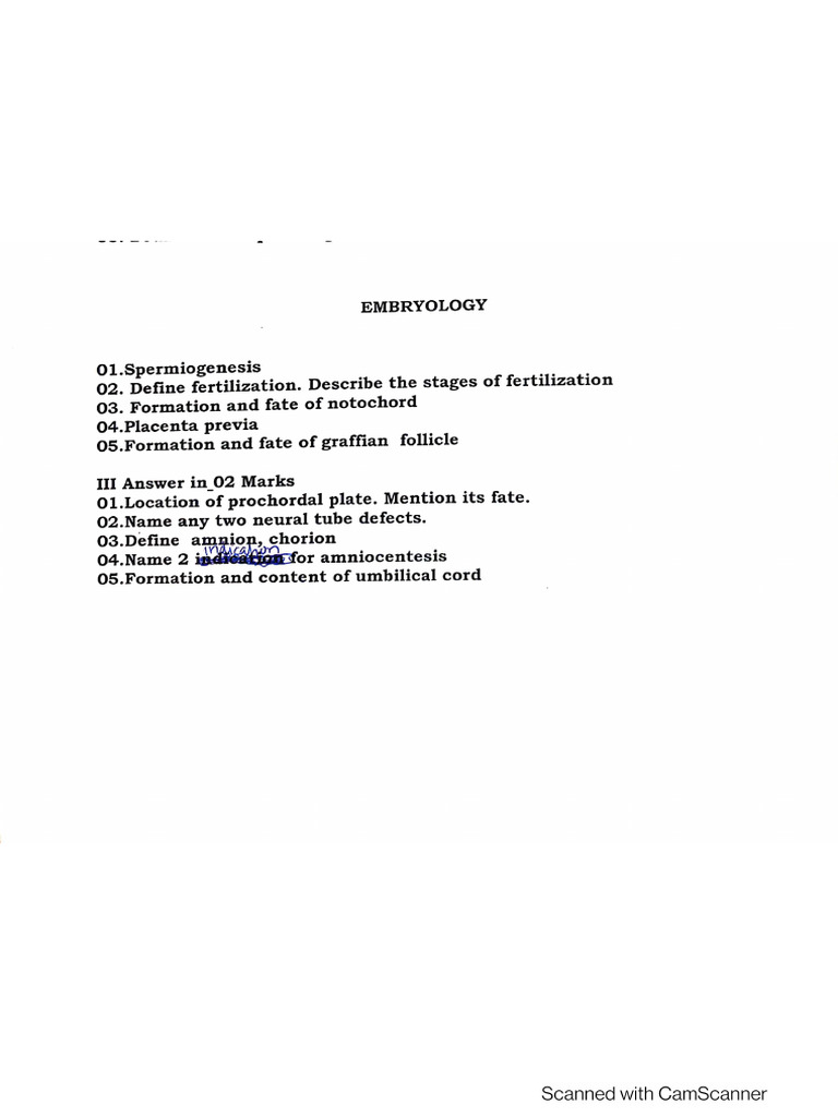 Embryology Paper | PDF