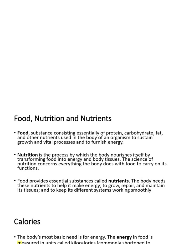 Concept of Food Nutrition and Nutrients | PDF | Fat | Sugar