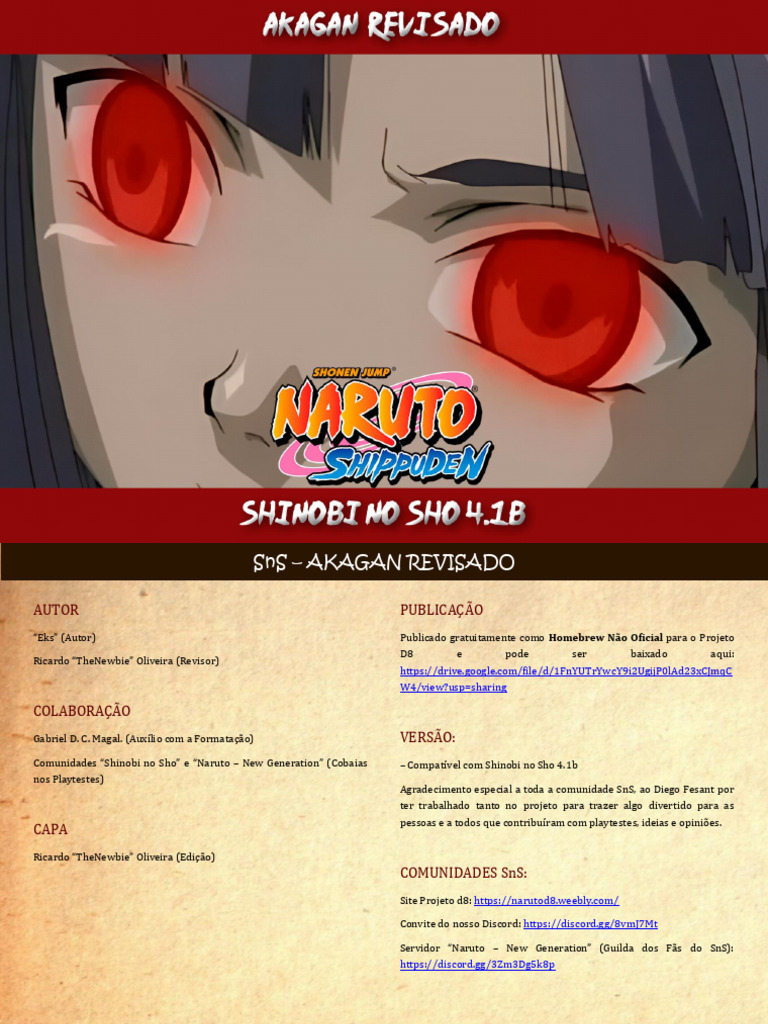 Naruto ''Shinobi No Sho'' - Akagan Revisado - 4.1b | PDF | License ...
