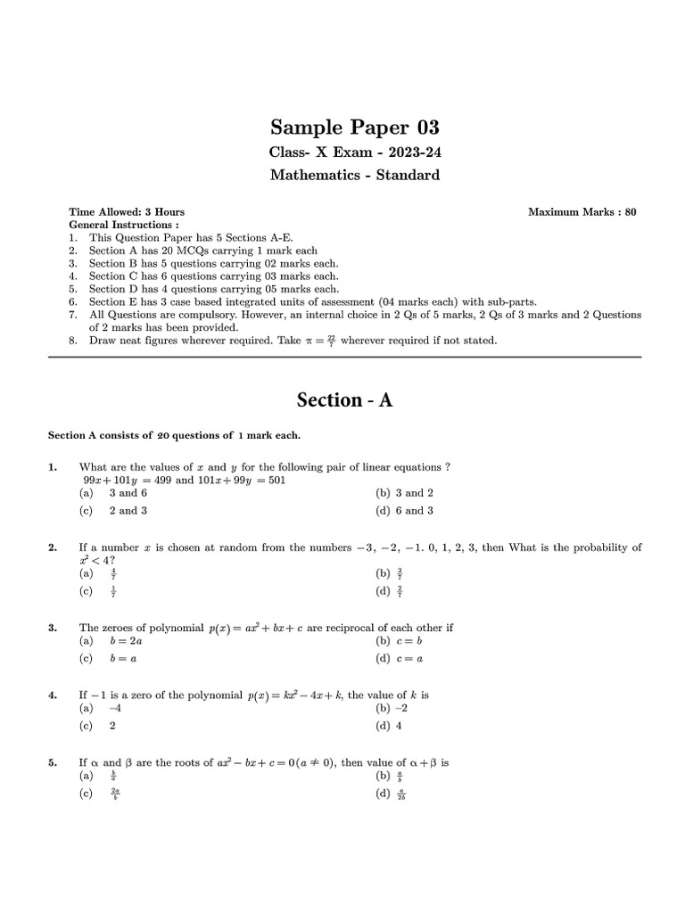MA Sample Paper 3 Unsolved | PDF