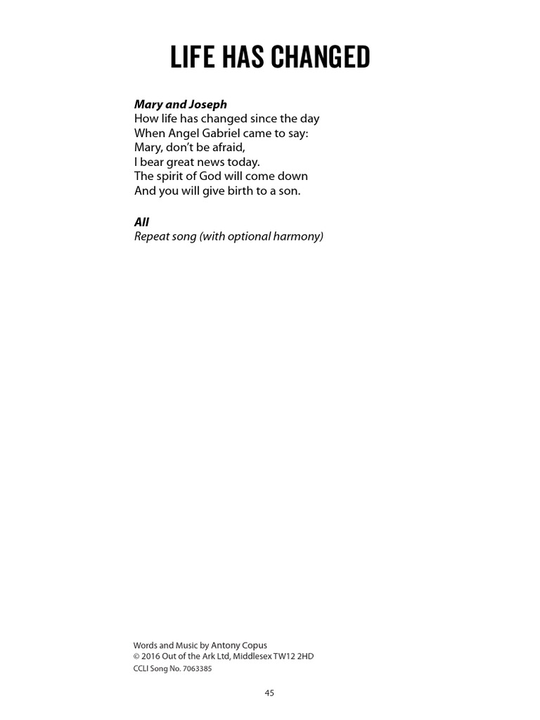 Life Has Changed | PDF
