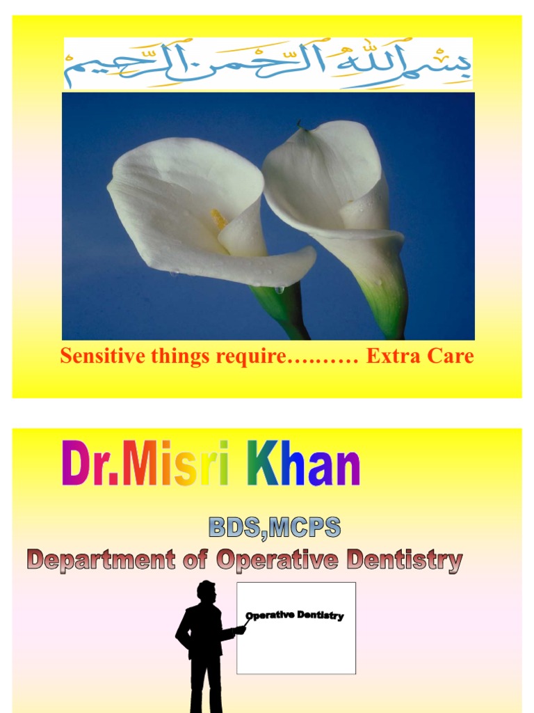 Operative Dentistry Lecture 1 | PDF | Human Tooth | Tooth Enamel