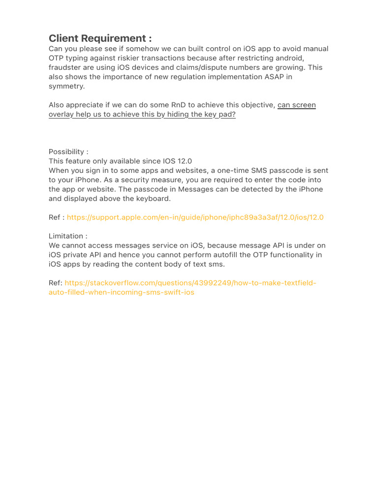 Client Requirement | PDF