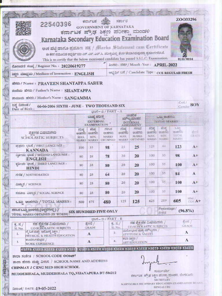 Praveen SSLCTSVCEH | PDF