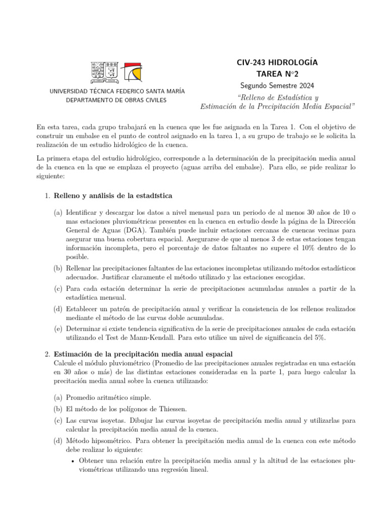 Tarea 2 Hidro | PDF | Precipitación