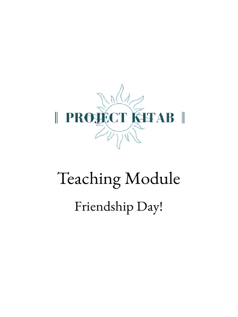 Project Kitab Teaching Module - Friendship Day | PDF | Friendship ...