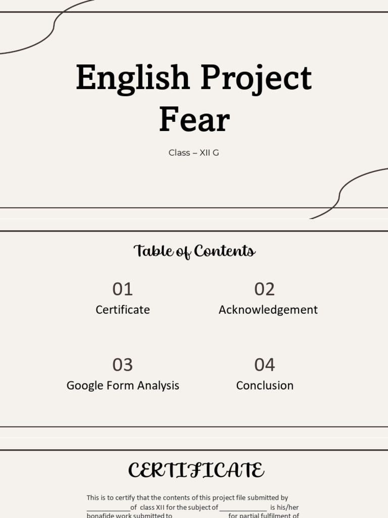 English Project fear | PDF | Fear | Psychology