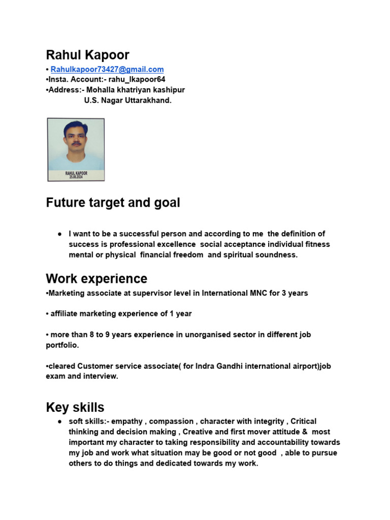 Rahul's Updated CV | PDF