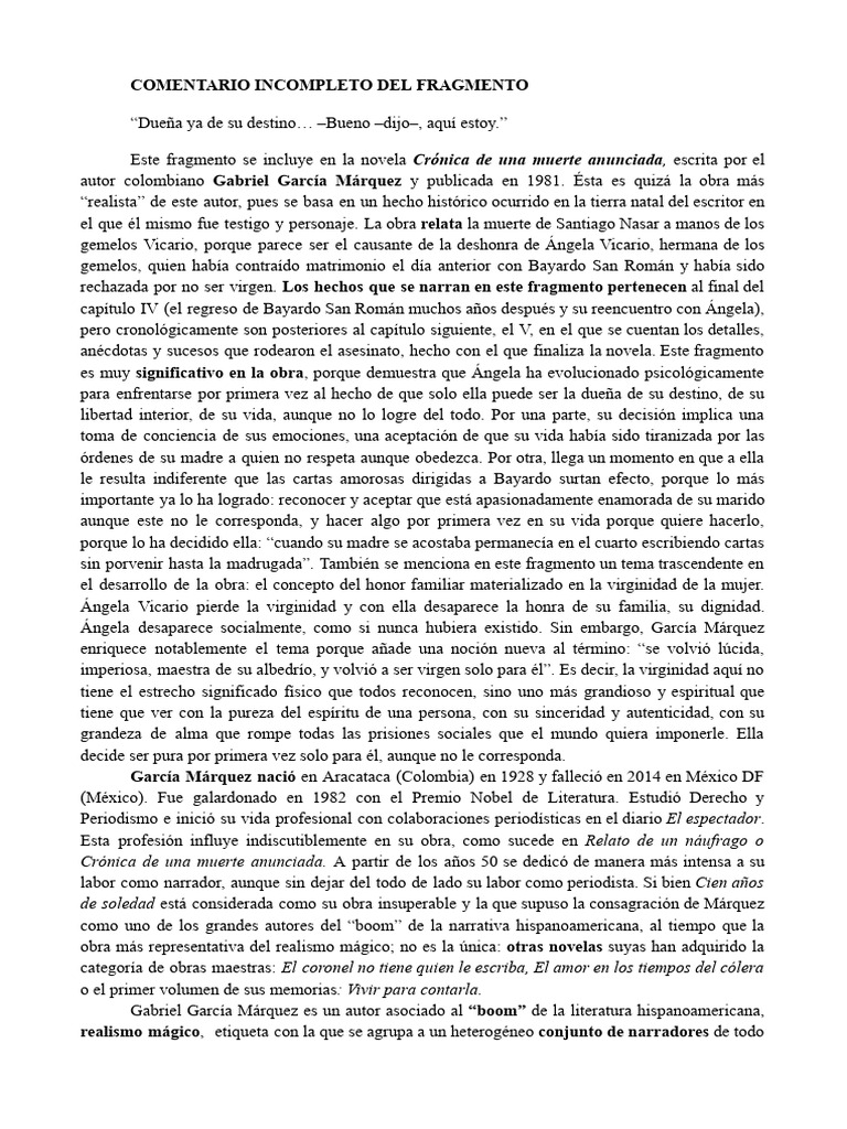 Com Incompleto | PDF | Gabriel García Márquez
