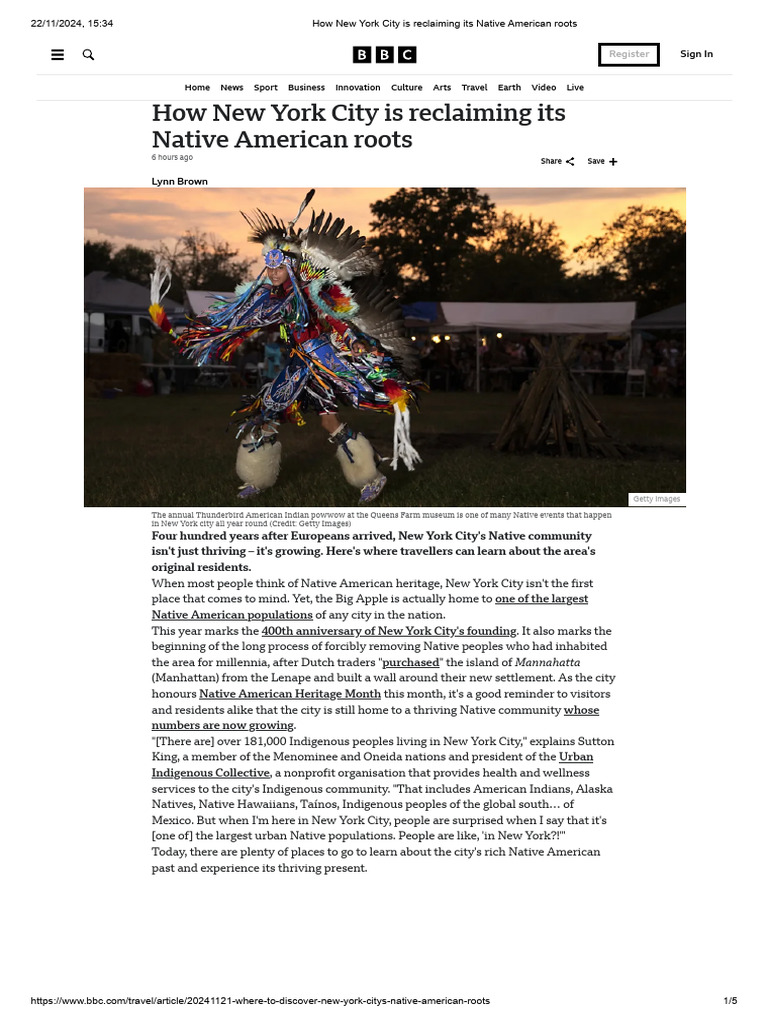 NYC's Native American Heritage Uncovered | PDF | New York City | Native ...