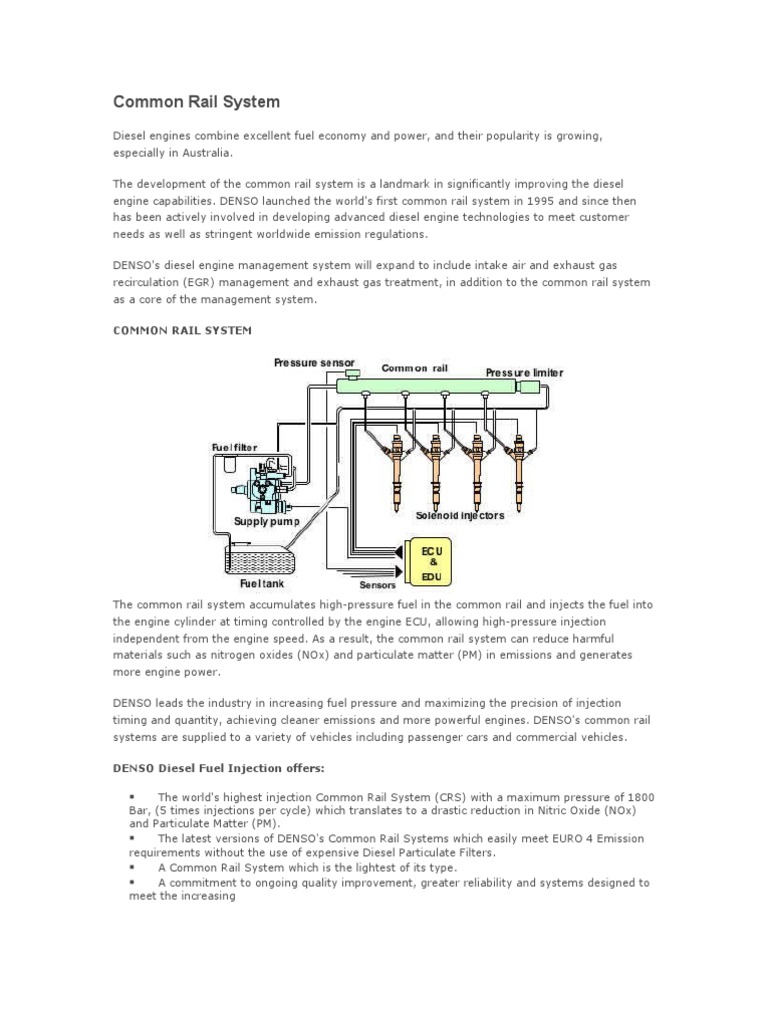 Common Rail System | PDF | Internal Combustion Engine | Diesel Engine