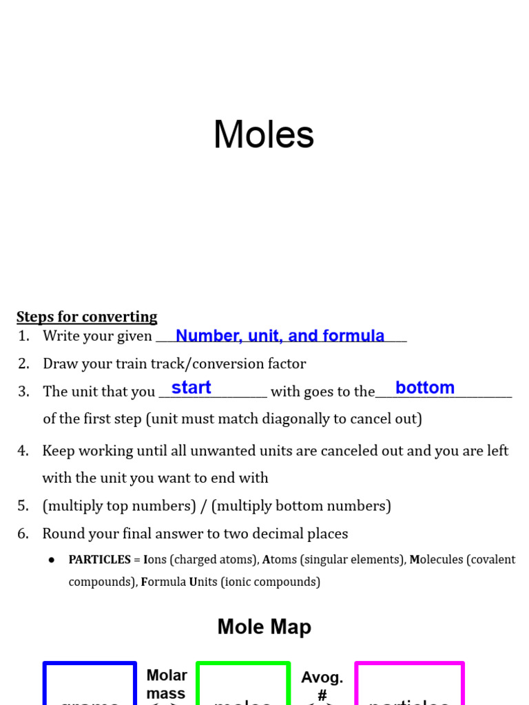 Moles, Molar Mass, and Conversions - 23-24 | PDF | Mole (Unit ...
