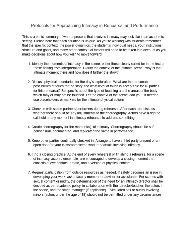 Intimacy Rehearsal Protocols | PDF | Social Psychology