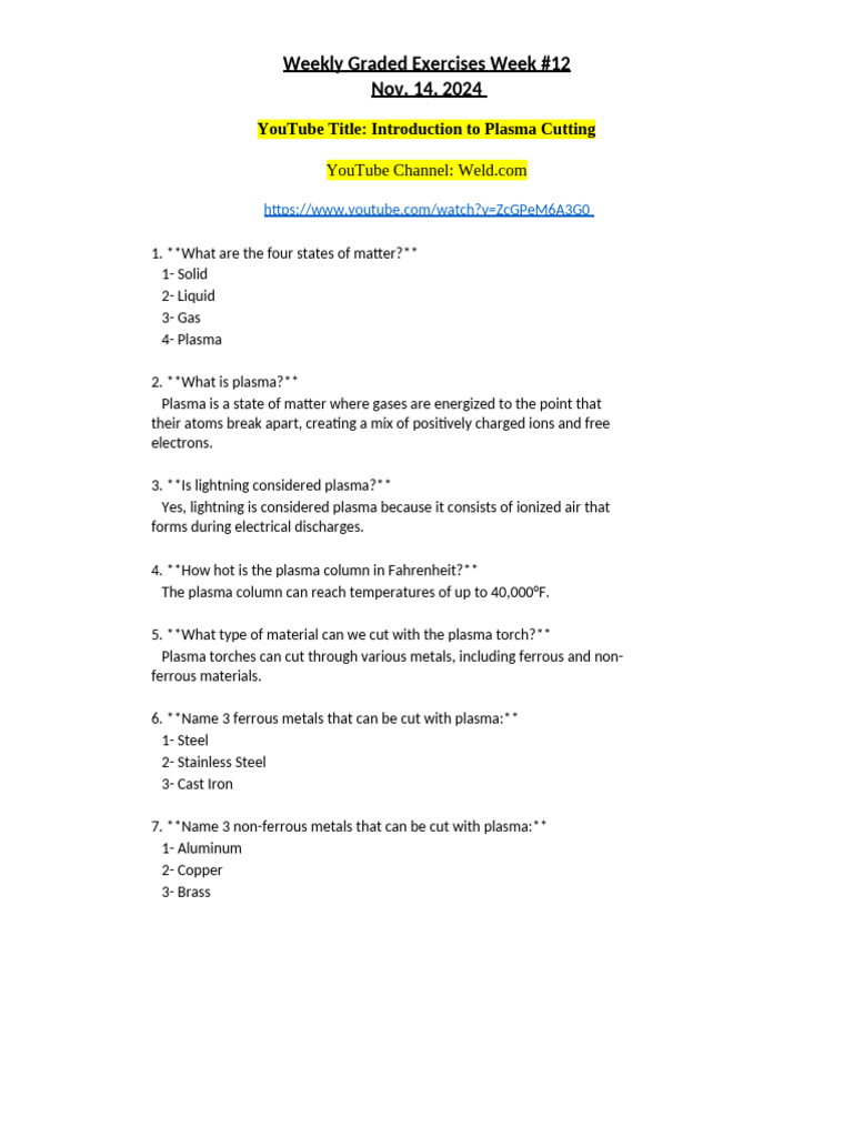 Weekly Graded Exercises Week #12 Nov. 14 | PDF | Science & Mathematics ...