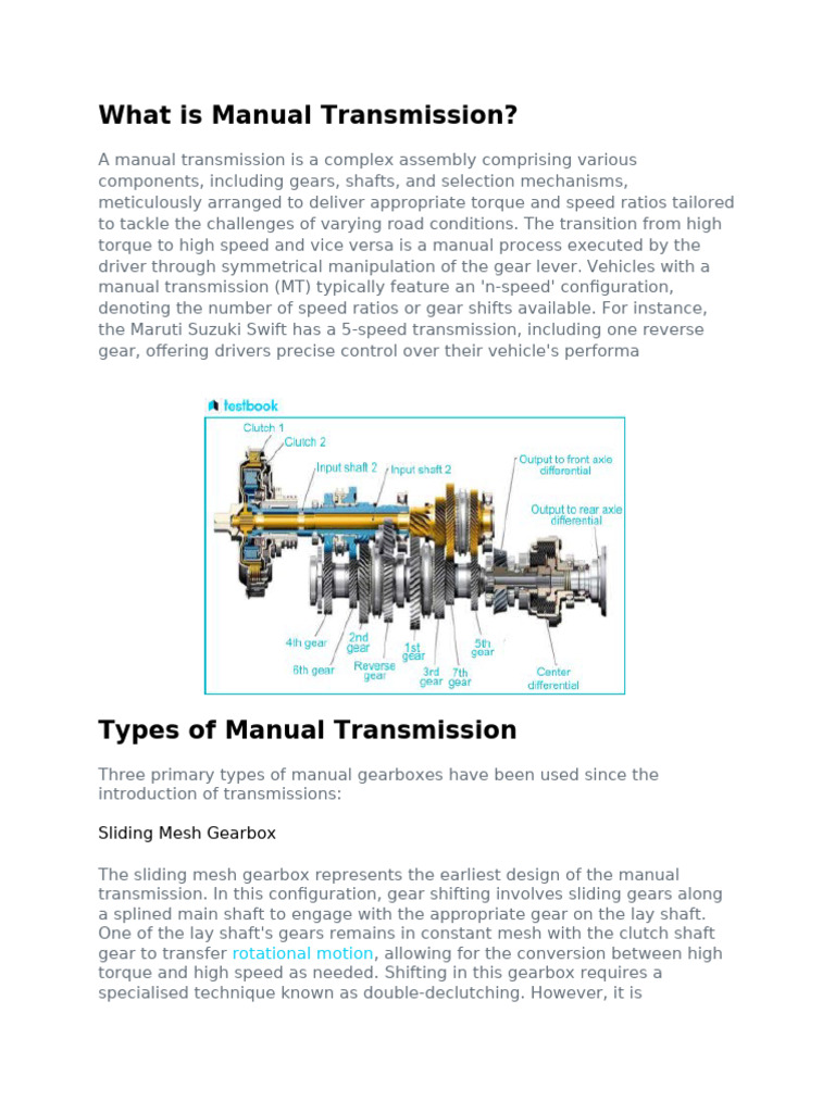 Understanding Manual Transmission Types | PDF | Manual Transmission | Gear