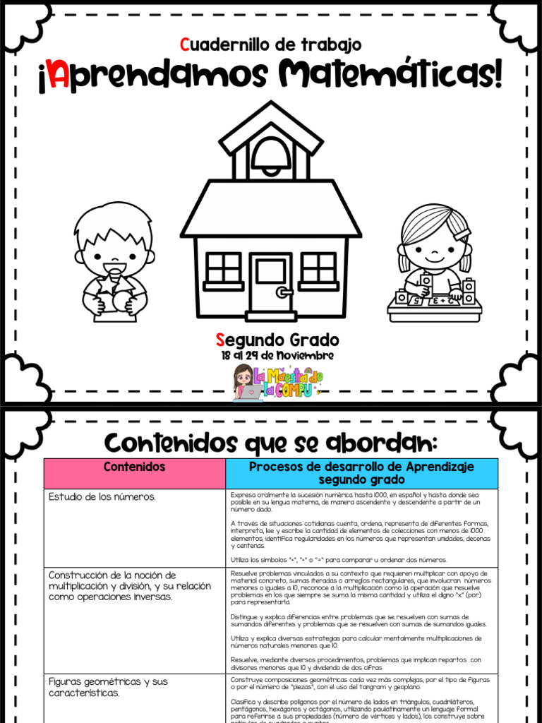 Cuadernillo Pensamiento Matematico Segunda Quincena Noviembre Segundo ...