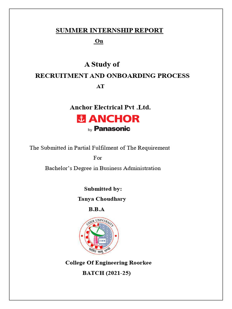Internship Report on HR Processes | PDF | Recruitment | Human Resources