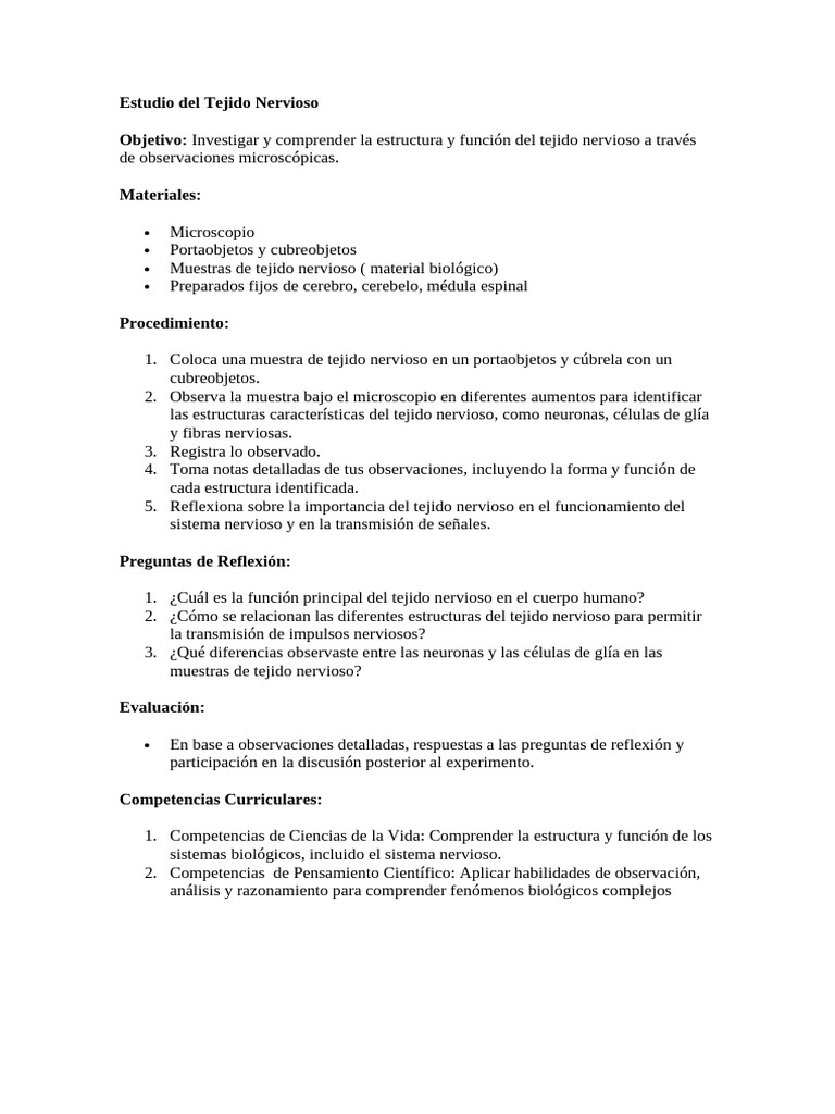 Tehido Nervioso | PDF | Ciencia y matemática
