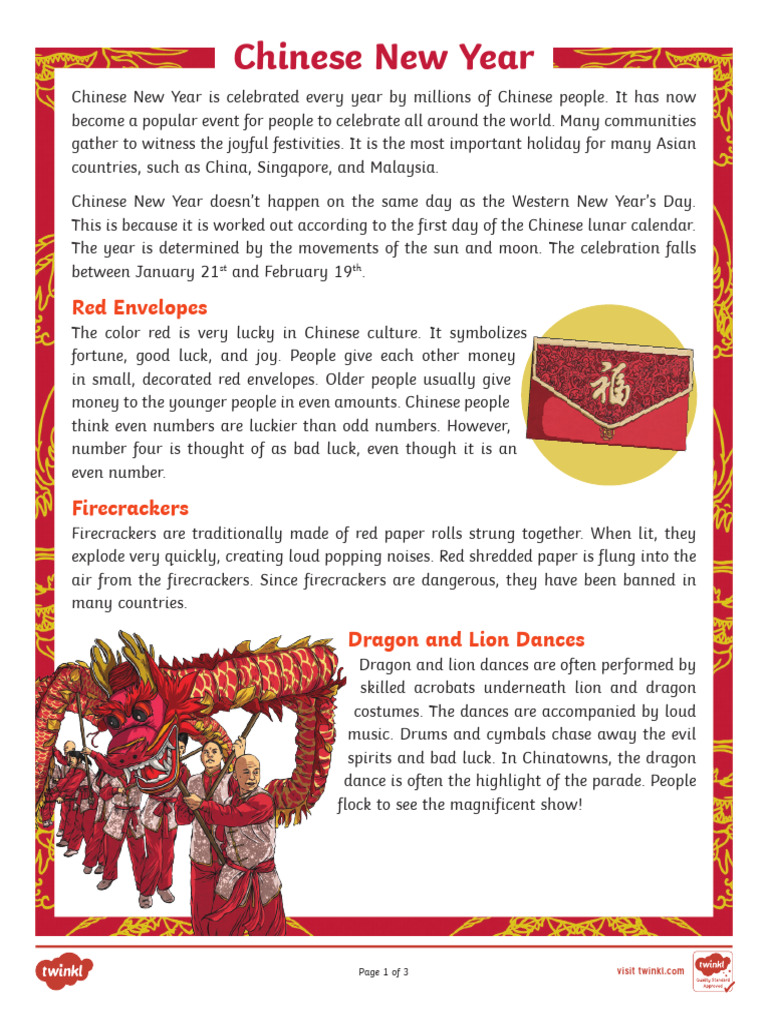 US T 2549016 Fourth Grade Chinese New Year Reading Comprehension ...