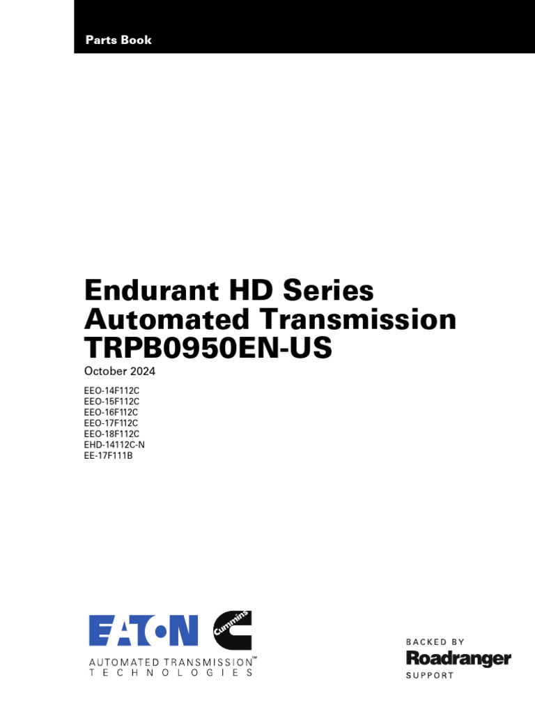 Endurant HD Parts Book TRPB0950 en Us | PDF | Manual Transmission | Clutch