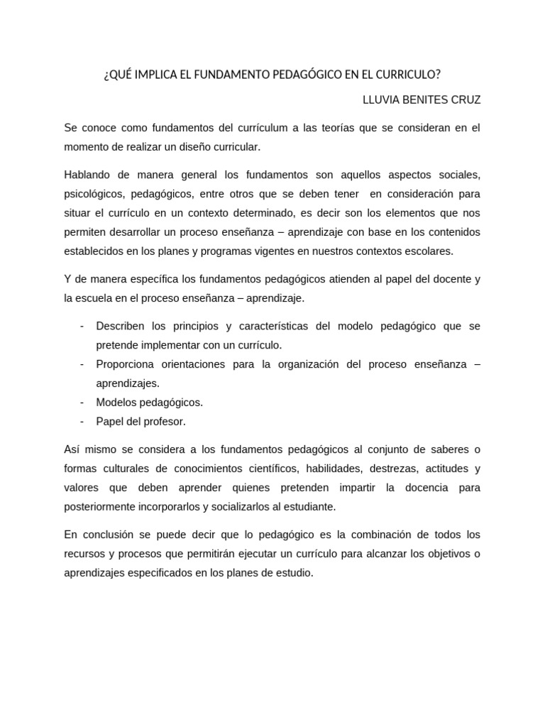 Qué Implica El Fundamento Pedagógico en El Curriculo Acti 1 | PDF ... Qué Implica El Fundamento Pedagógico en El Curriculo Acti 1 | PDF ...